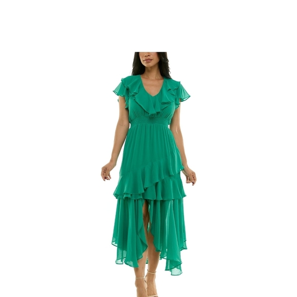 Maison Tara | Dresses | Maison Tara Green Tiered Maxi Dress | Poshmark